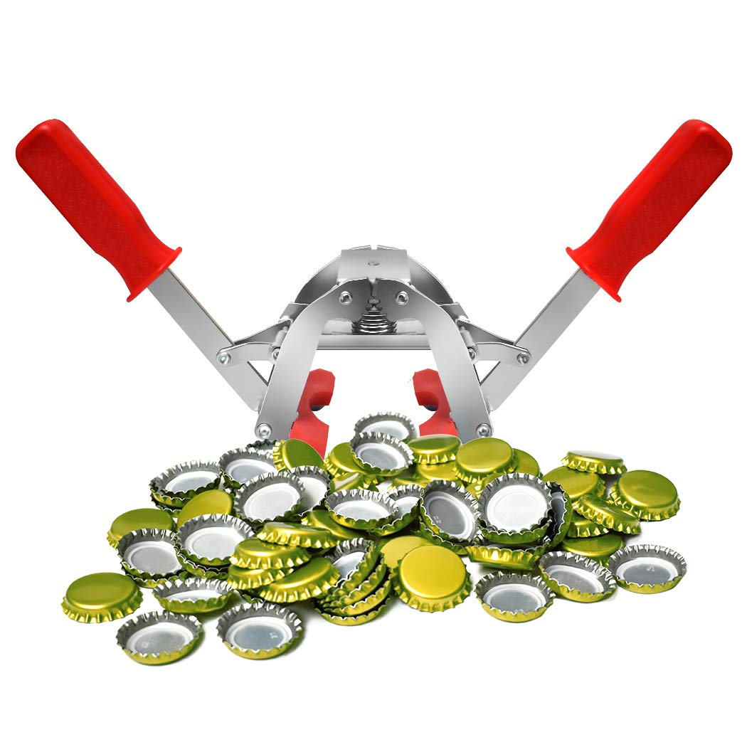 aipasi tech Manual Double Lever Hand Capper with 144 Count Beer Bottle ...