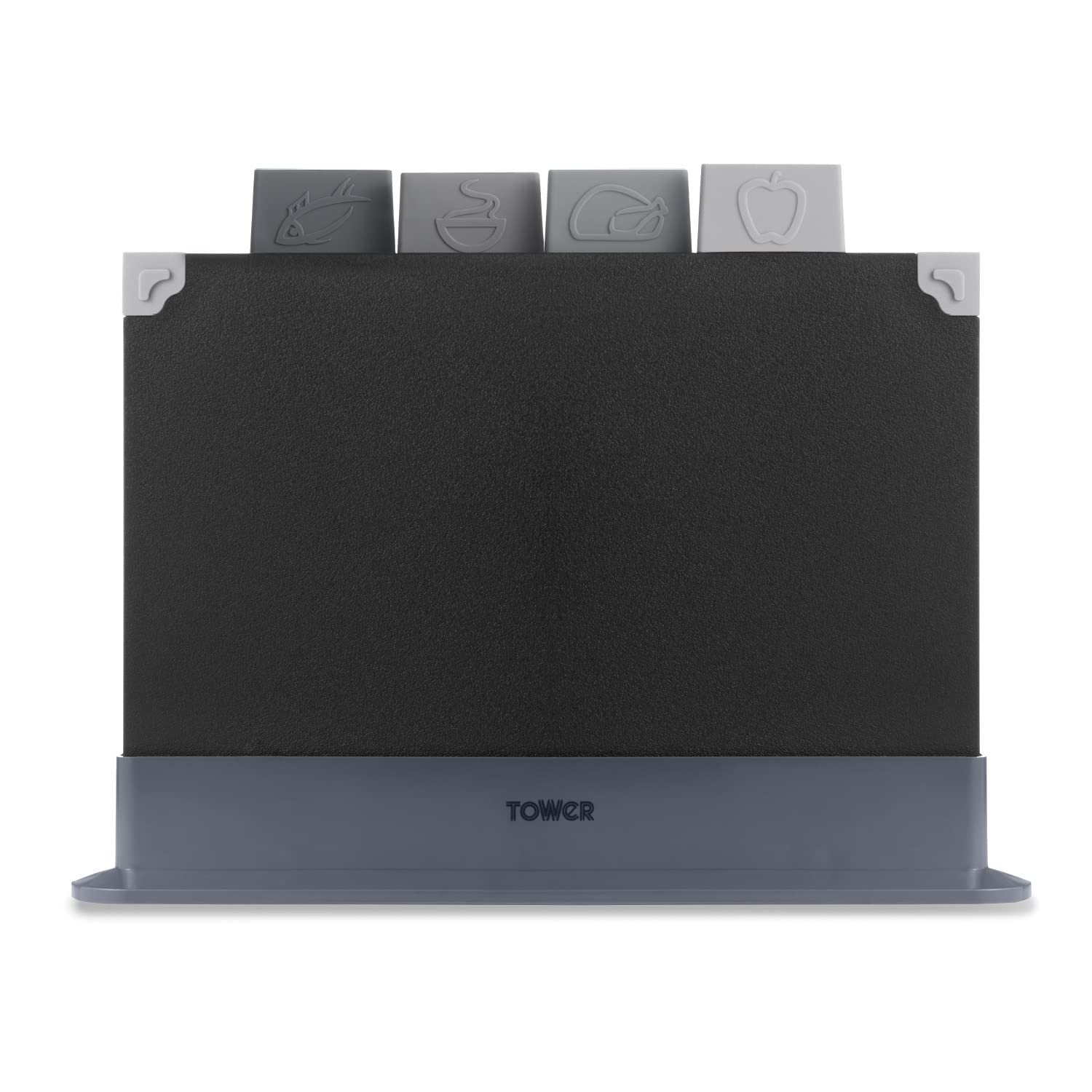 Tower T847041 4pce Chopping Board Set with Stand, Black : Amazon.co.uk ...