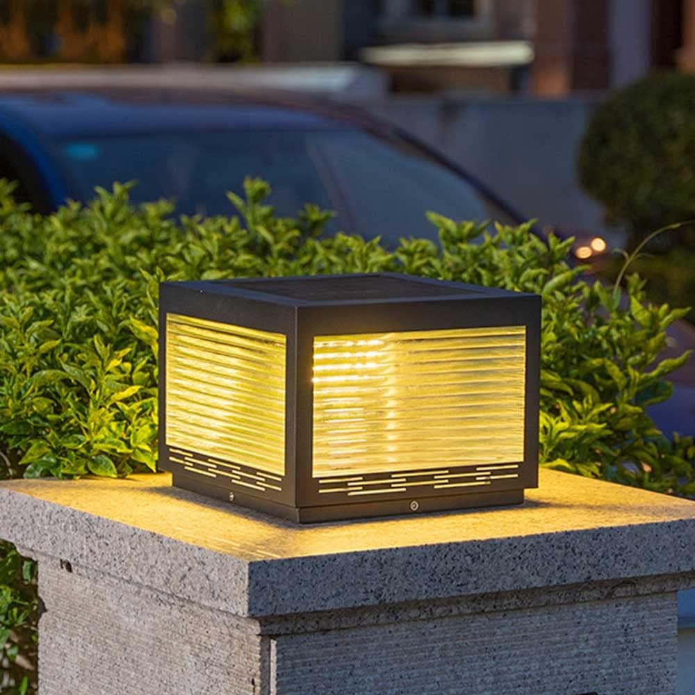 Amazon.com: CSSYKV Solar Pillar Head Light Outdoor Waterproof Column ...