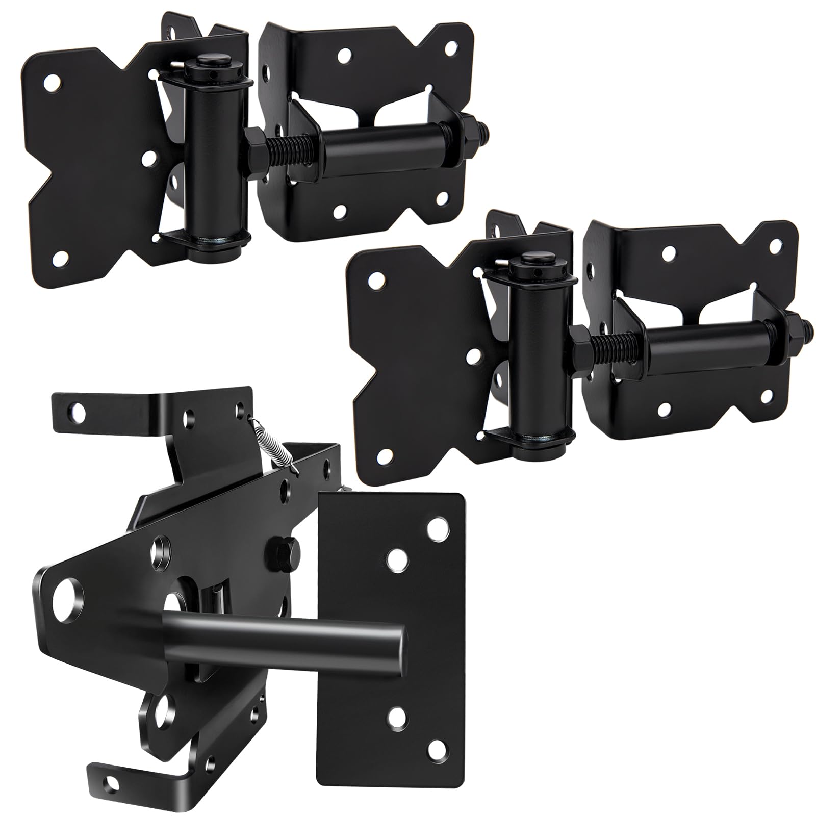 Snapklik.com : Self Locking Gate Latch And Gate Hinges Set Heavy Duty ...