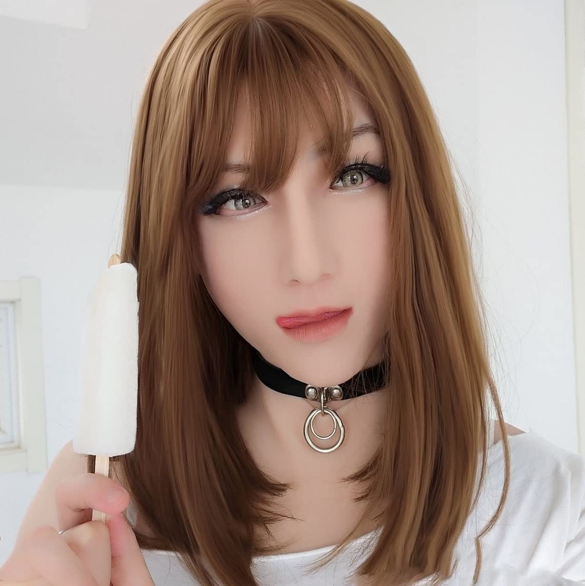 Aurora Cosplay Silicone Epoxy Doll Head Mask, Cute feminism Face Mask ...