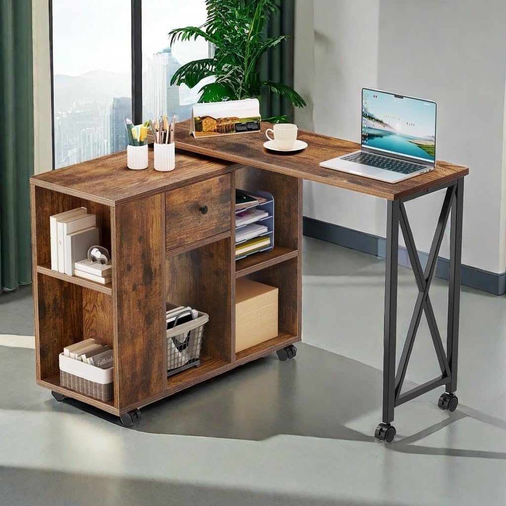 Amazon.com: YITAHOME Computer Desk with Drawer, Office Desk with 5 ...