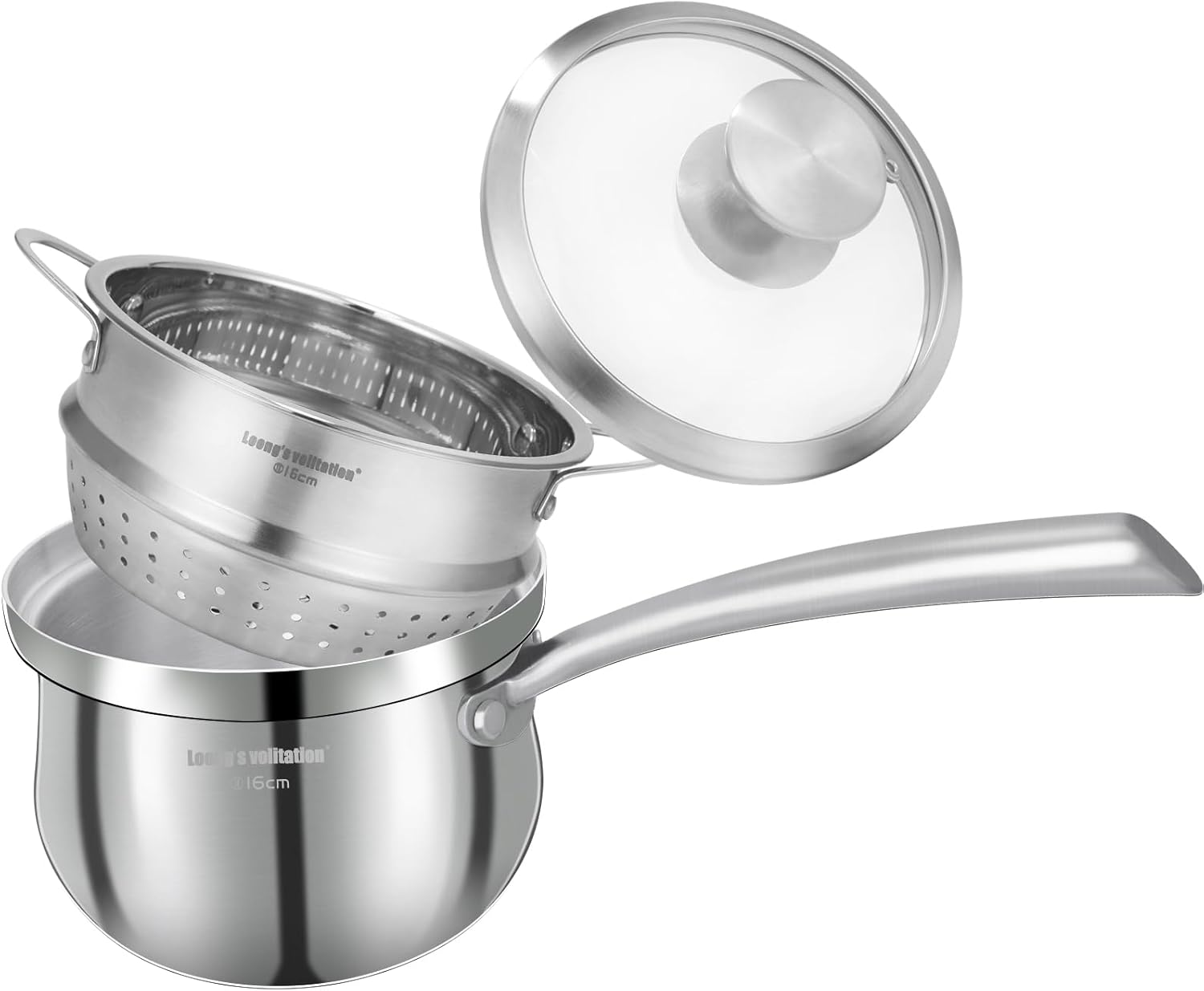 Stainless Steel Cooking Pot with Steamer Basket, Three Layer ...
