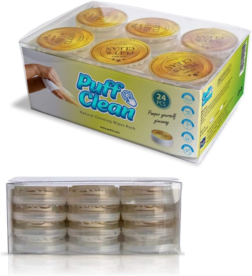 Amazon.com: Pufai Puff Clean Natural Cleaning Wipes 24 Capsules 1 Box ...