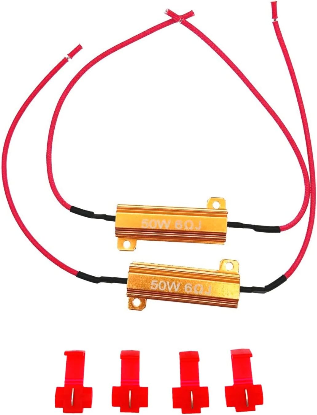 JZK 2x 50W 6-ohm Load Resistors to Fix LED Bulb Flashing Signal Error ...