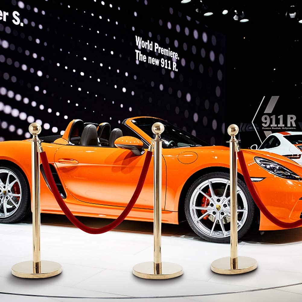 Snapklik.com : Gold Stanchion Set 6PCS, Stanchion Posts Queue Pole 5Ft ...