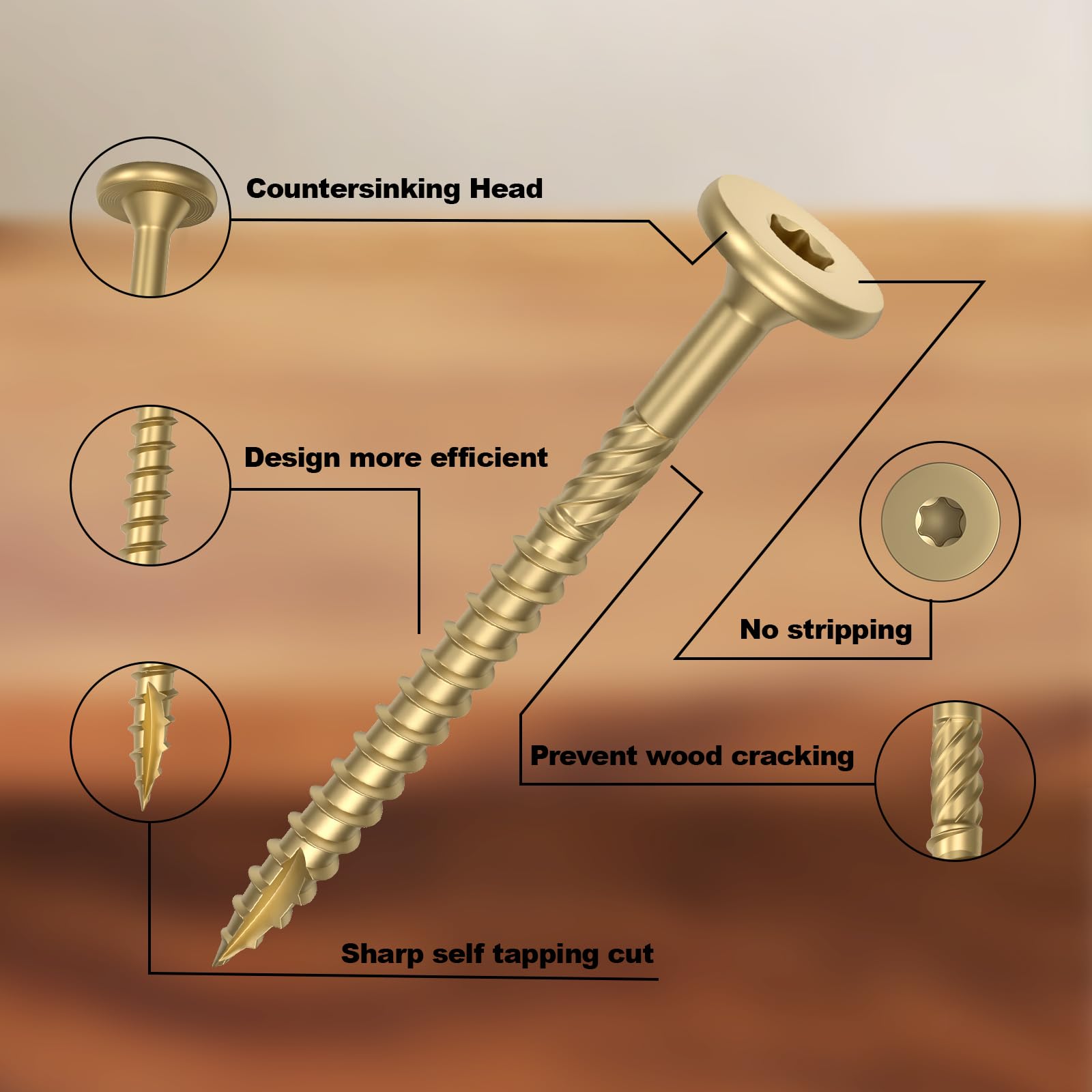 Snapklik.com : FMhotu 2-7/8 Inch Heavy-Duty Outdoor Wood Screws ...