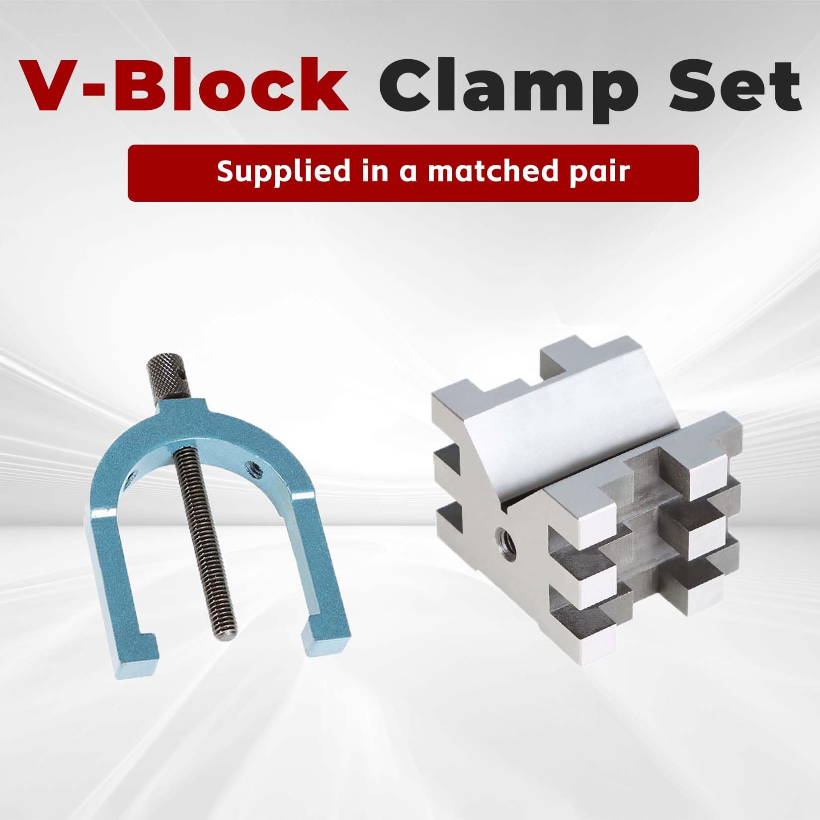 Snapklik.com : Findmall 2-3/8 L X 2-3/4 W X 2 H Accuracy V-Block Clamp Set