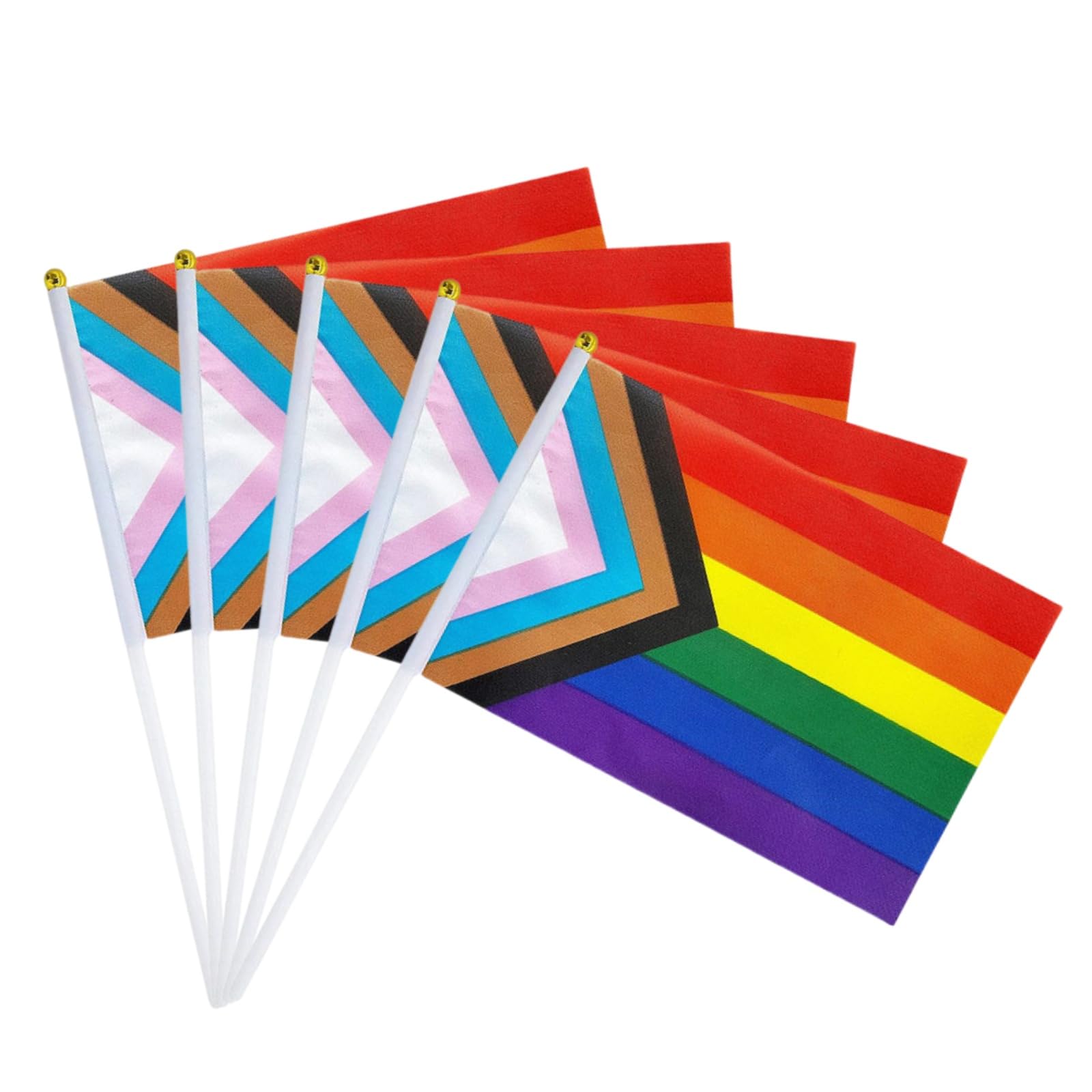 Snapklik.com : Progress Pride Mini Flag, 50 Count, Small Gay Flag Stick ...