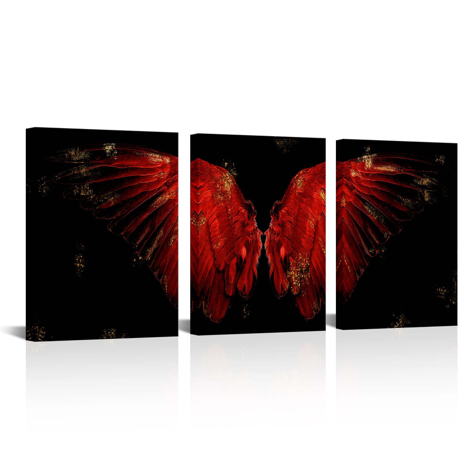 Amazon.com: Conipit Black and Red Wall Art Angel Wing Pictures Canvas ...