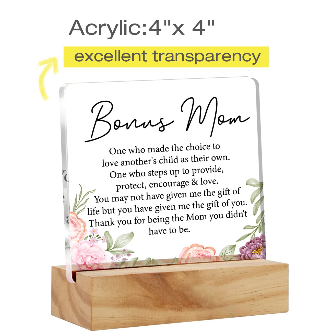 Snapklik.com : Bonus Mom & Stepmom Gifts: Acrylic Desk Plaque Sign