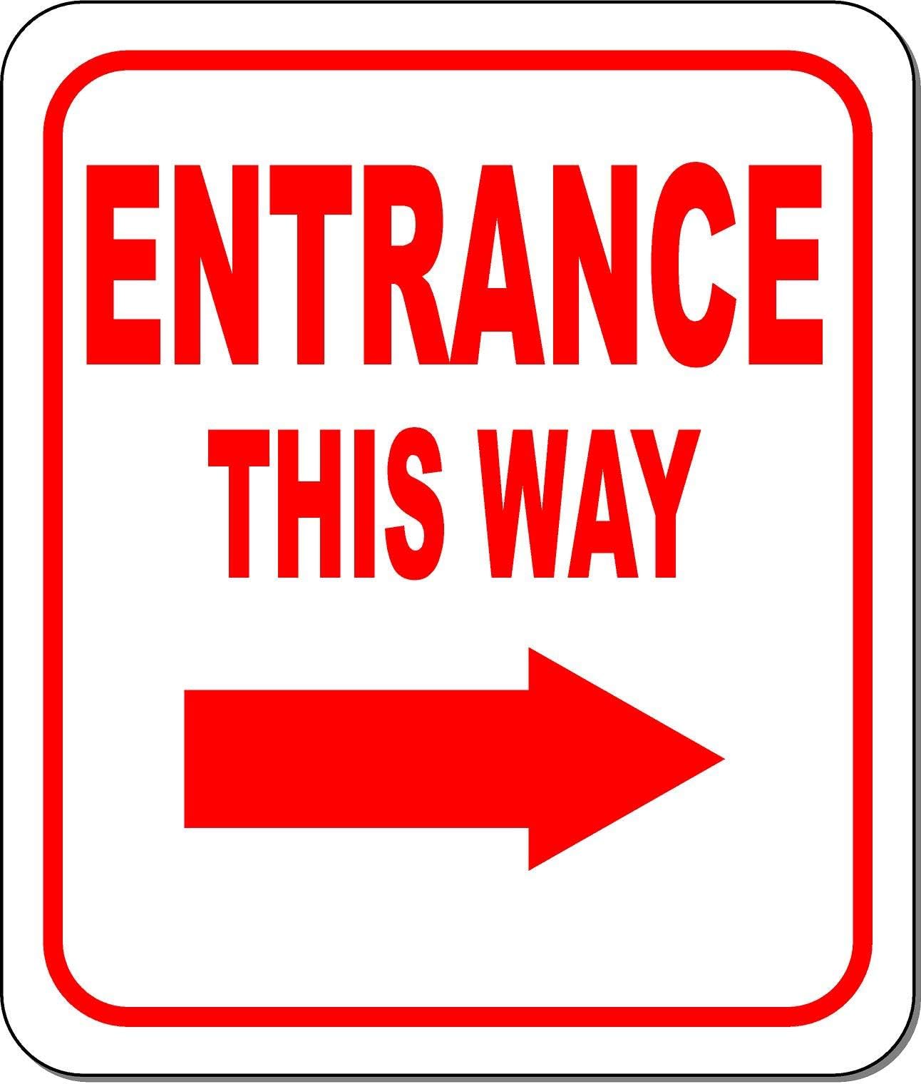 Amazon.com : ENTRANCE THIS WAY DIRECTIONAL RIGHT ARROW RED Aluminum ...