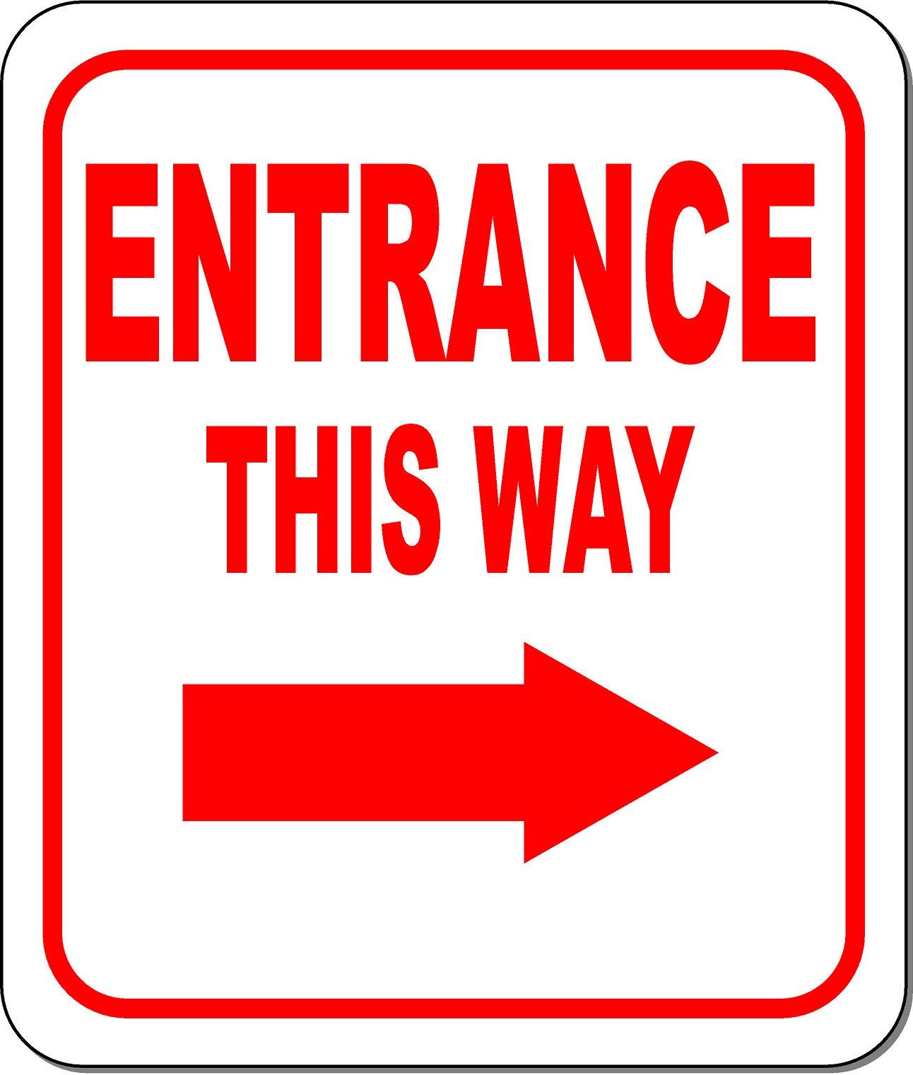 Amazon.com : ENTRANCE THIS WAY DIRECTIONAL RIGHT ARROW RED Aluminum ...