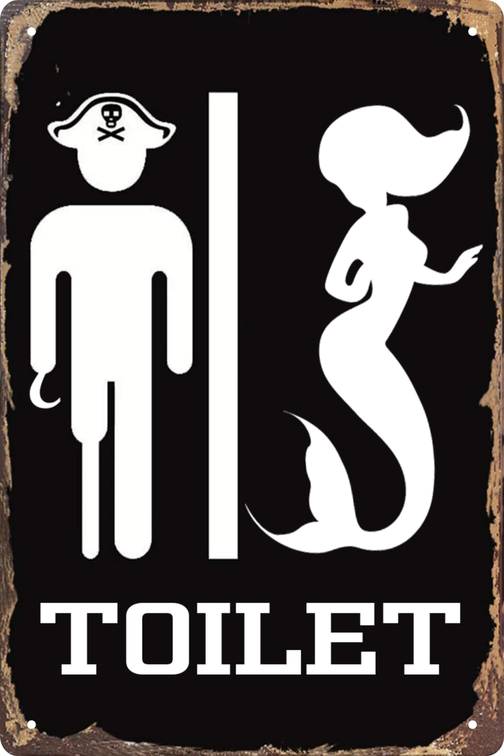 Amazon.com: Ocean Bathroom Decor Vintage Pirate And Mermaid Themed Tin ...