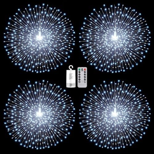 Techip 4 Pcs 225LED Starburst Lights Battery Operated Christmas ...