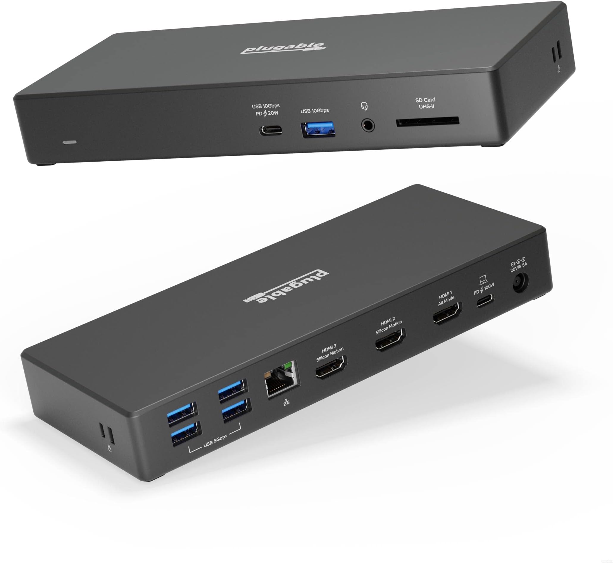 Amazon.com: Plugable 13-in-1 USB-C Triple Monitor Docking Station with ...