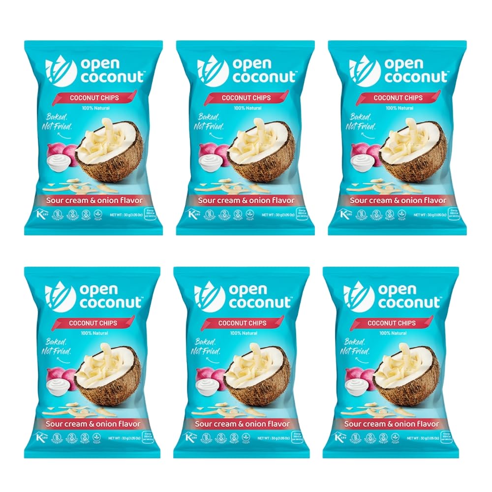 Amazon.com : OPEN COCONUT Toasted Coconut Chips | Baked Sour Cream and ...