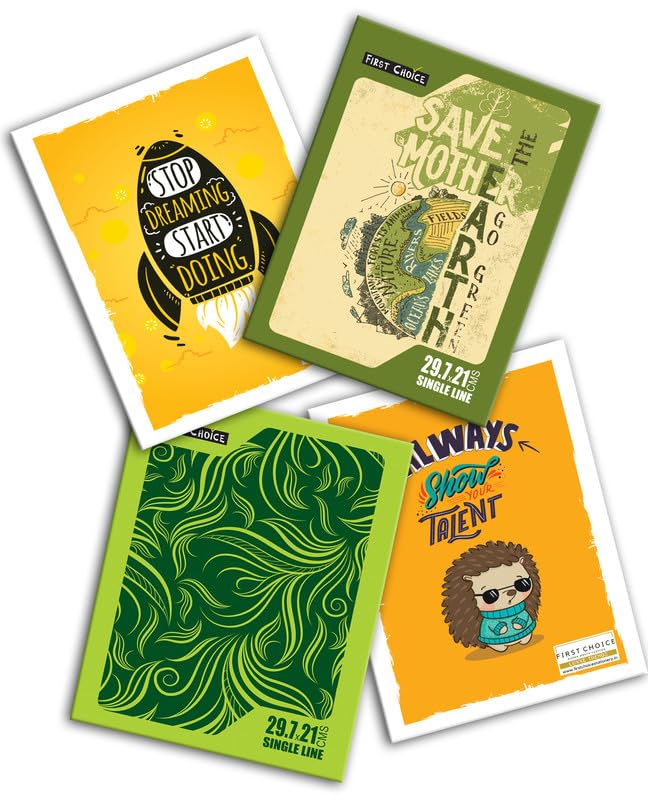 First Choice Notebook Single Line Rulling for Kids Multicolored with ...