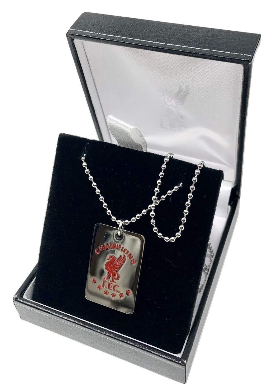 Liverpool F.C. Champions Of Europe Colour Crest Dog Tag & Chain ...