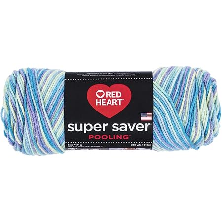 Amazon.com: RED HEART Super Saver Yarn, Pooling - Stillwater, 9.5 x 3.5 ...