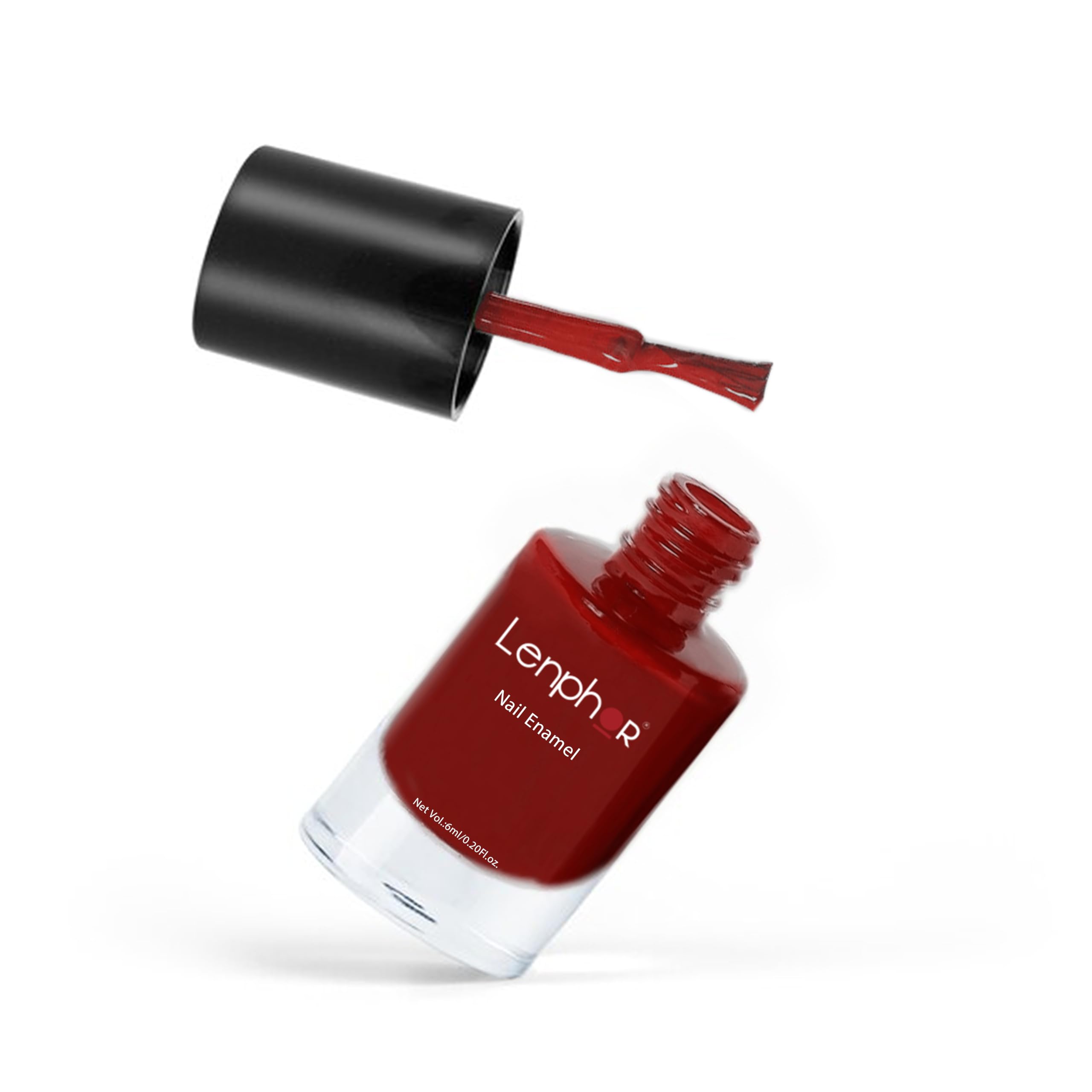 Buy Lenphor Nail Enamel Cherry Red 6ml | Quick Drying | Glossy Finish ...