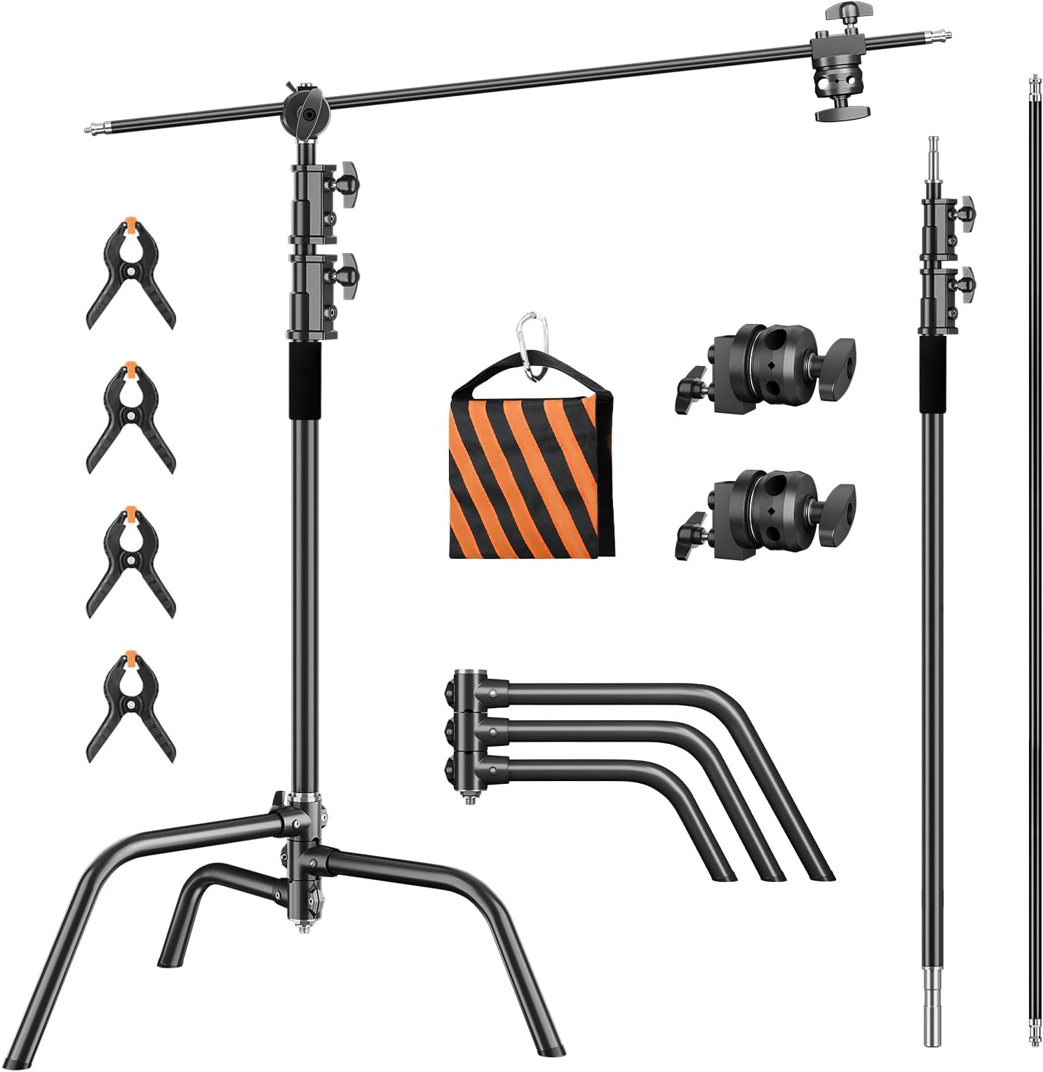 Amazon.com : C Stand with Boom Arm - Heavy Duty Photography Light Stand ...