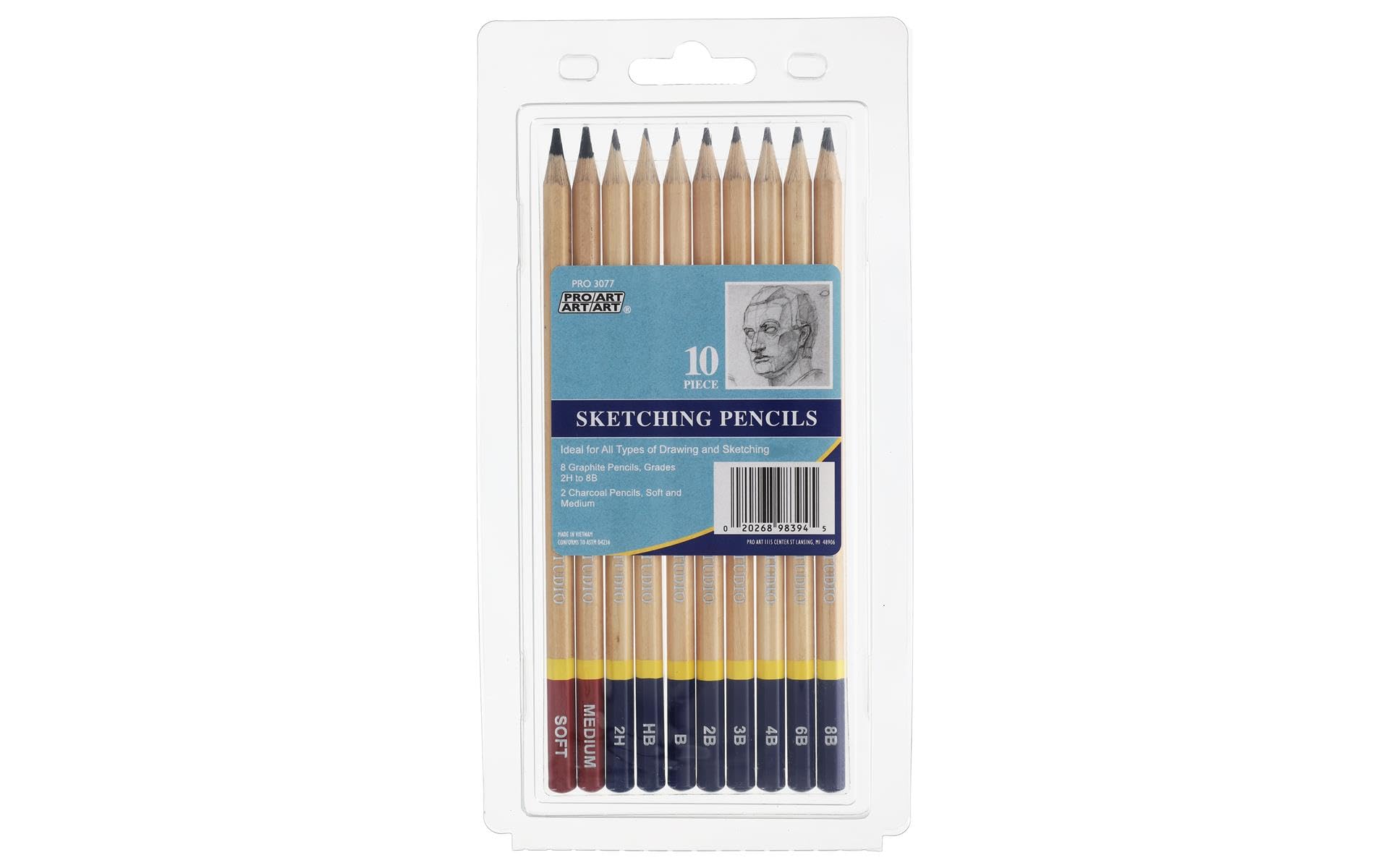 Amazon.com: PRO ART 3077 10-Piece Dry Media Pencil Set,Black