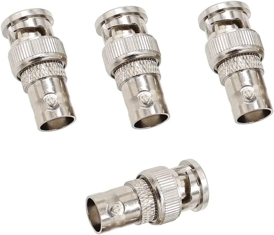 BNC Adapter Connector,4pcs BNC Male to BNC Female Coax Connector for CCTV Security Camera ...