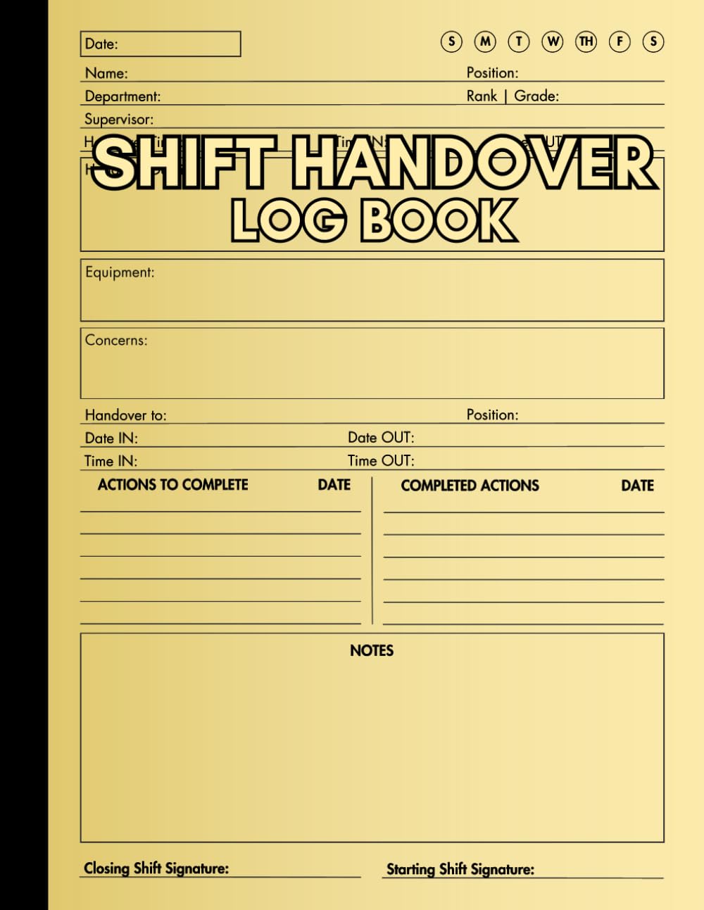 Shift Handover Log Book: Logbook for Business Owners, Managers and ...