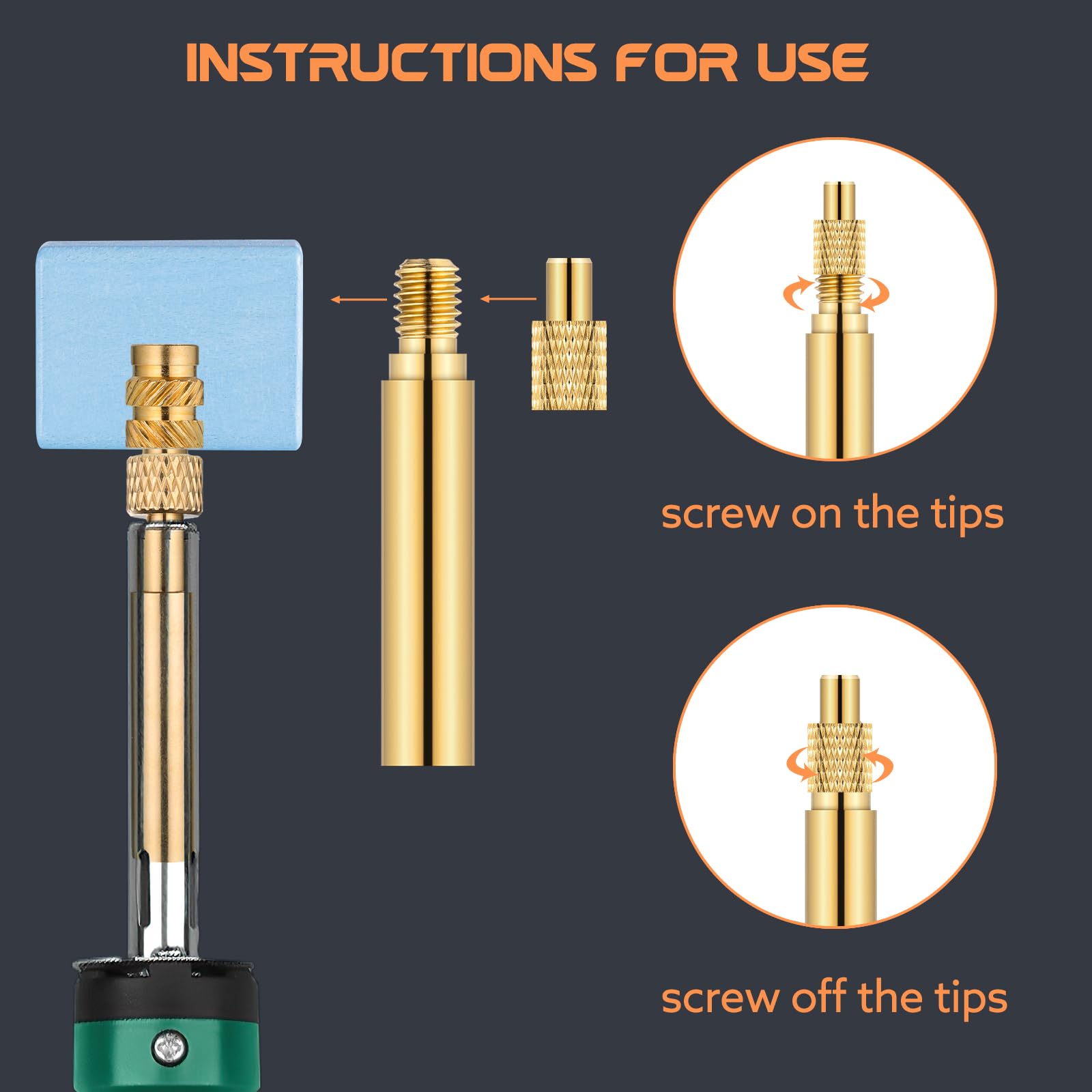 Snapklik.com : 8 Pcs Heat Set Insert Tool Soldering Iron Tips M2 M2.5 ...