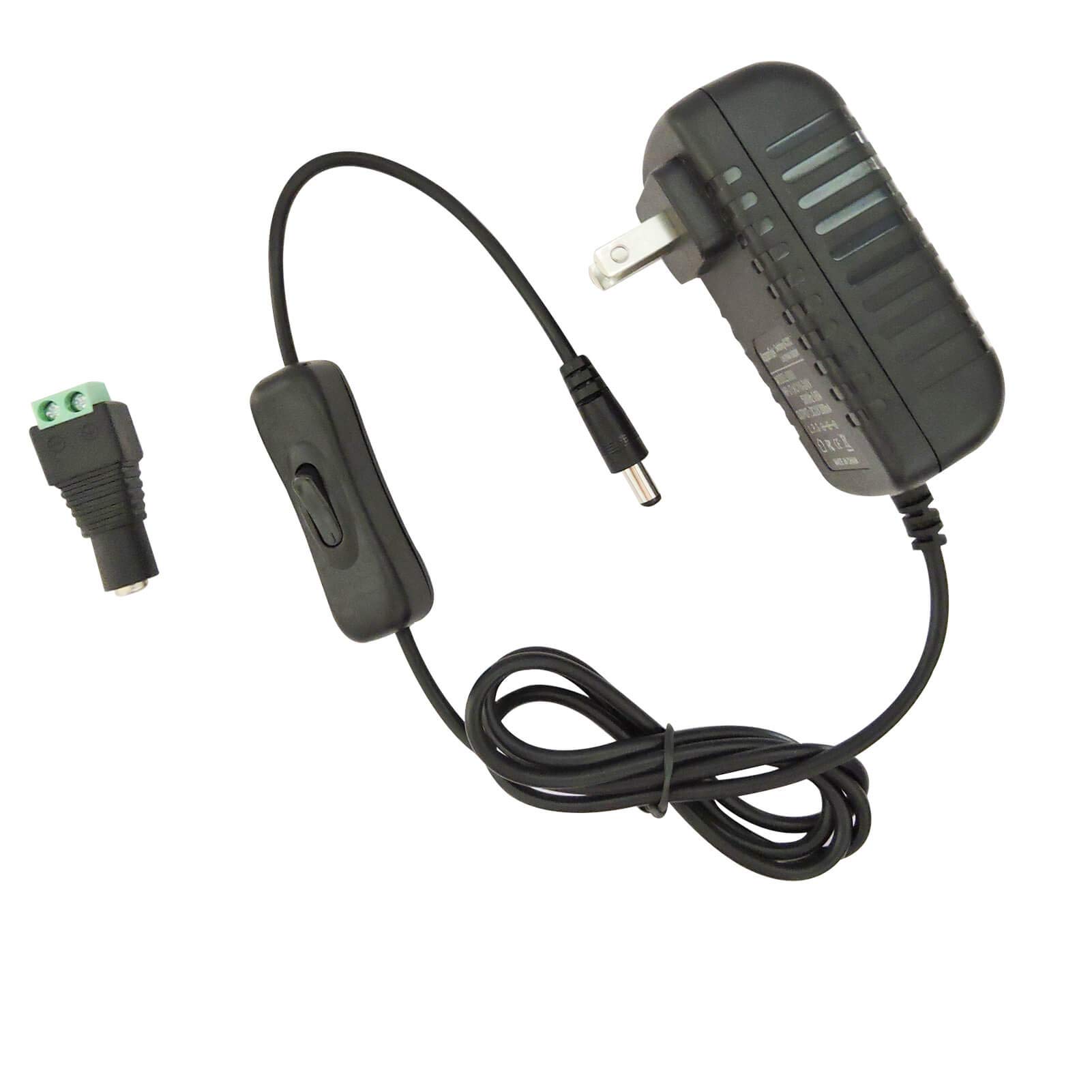 AspenTek DC 12V Power Supply Adapter with Inline on Off Switch for ...