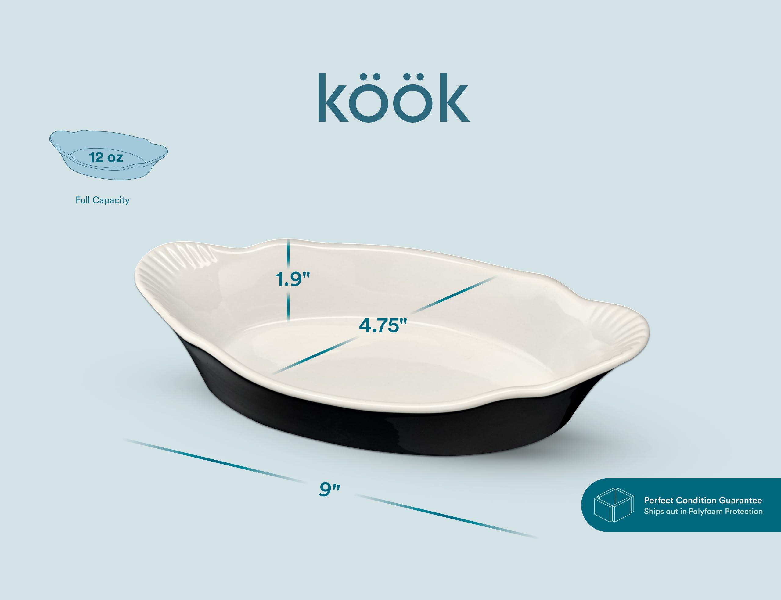 Snapklik.com : Au Gratin Baking Dishes, By Kook, Mini Casserole Dish ...