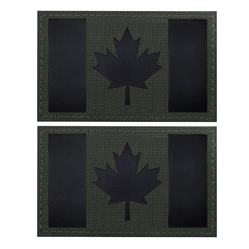 2PCS Canada Flag Reflective Patch Military Tactical Canadian Infrared ...