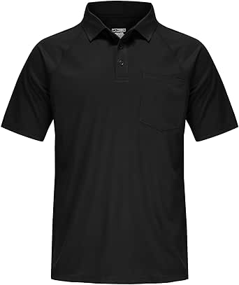 Amazon.com: Woitury Polo de golf para hombre que absorbe la humedad, UPF 50+, manga corta, M-5XL ...