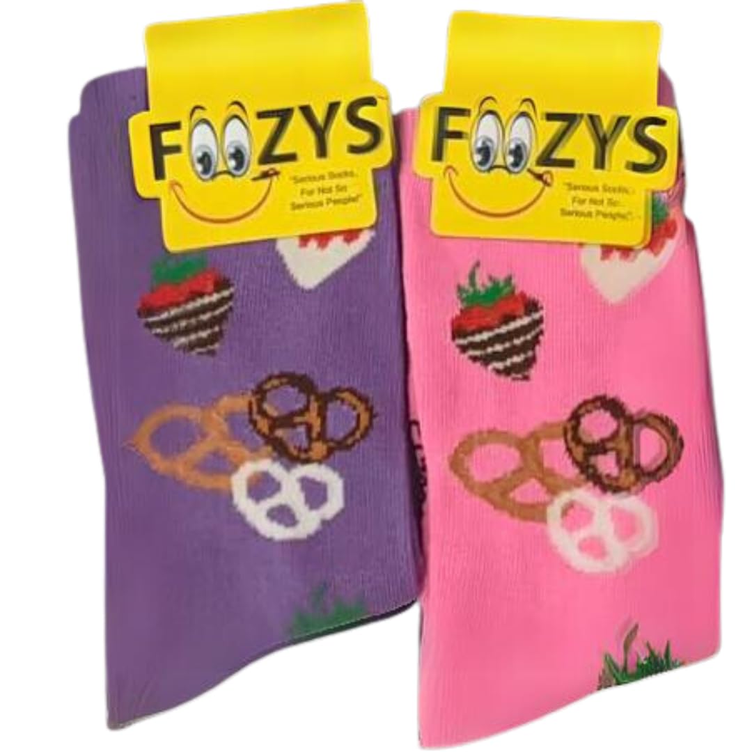 Amazon.com: Foozys Women's Novelty Socks Chocolate Covered Strawberries ...