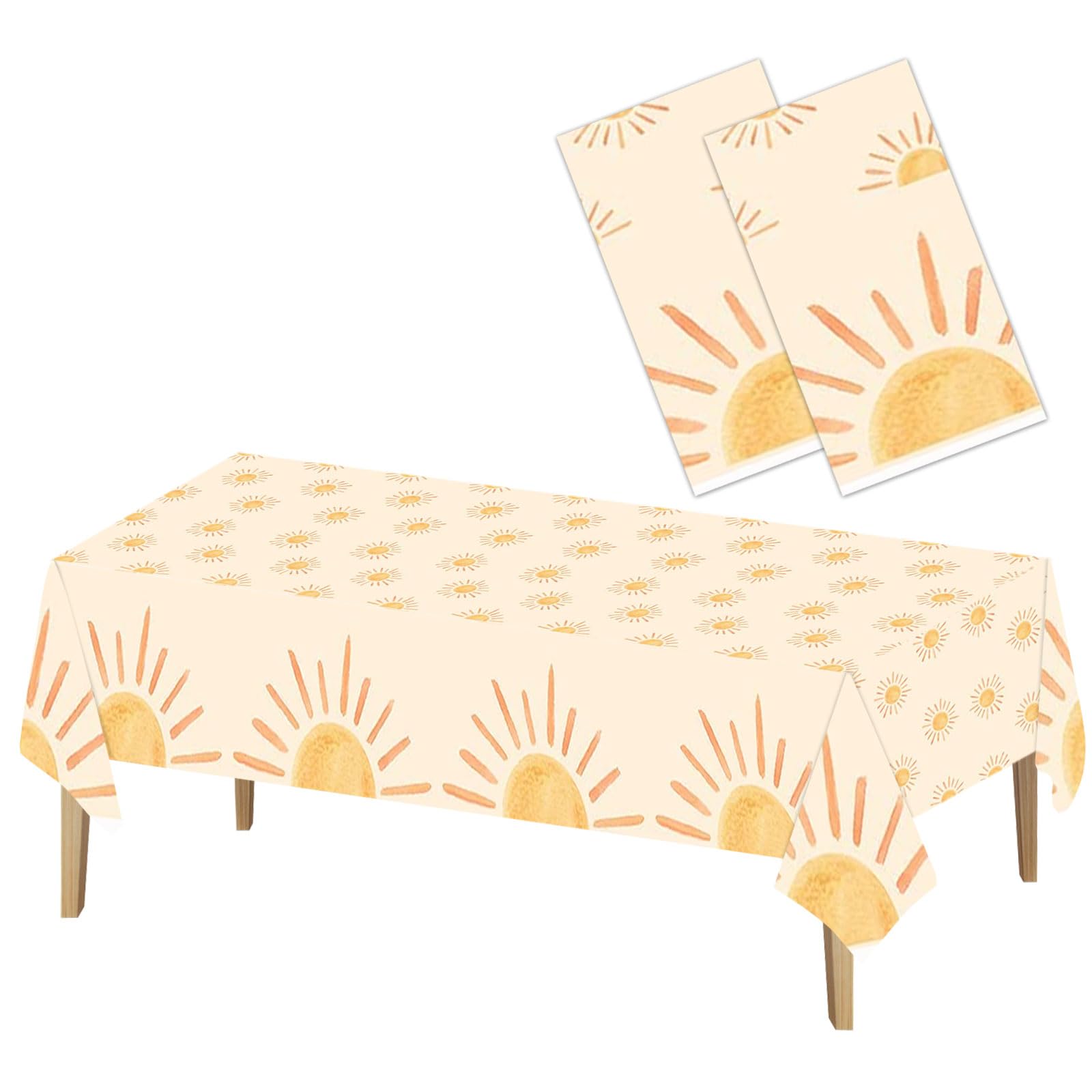 Snapklik.com : Boho Sun Tablecloth 2 Packs 51 X 86 Inches Plastic ...