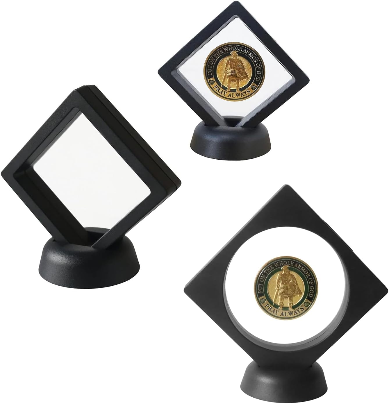 Amazon.com: 2.75" Challenge Coins Display Stand, 2 Pack + 3.6" Clear Display Stand, 1Pack, 3D ...