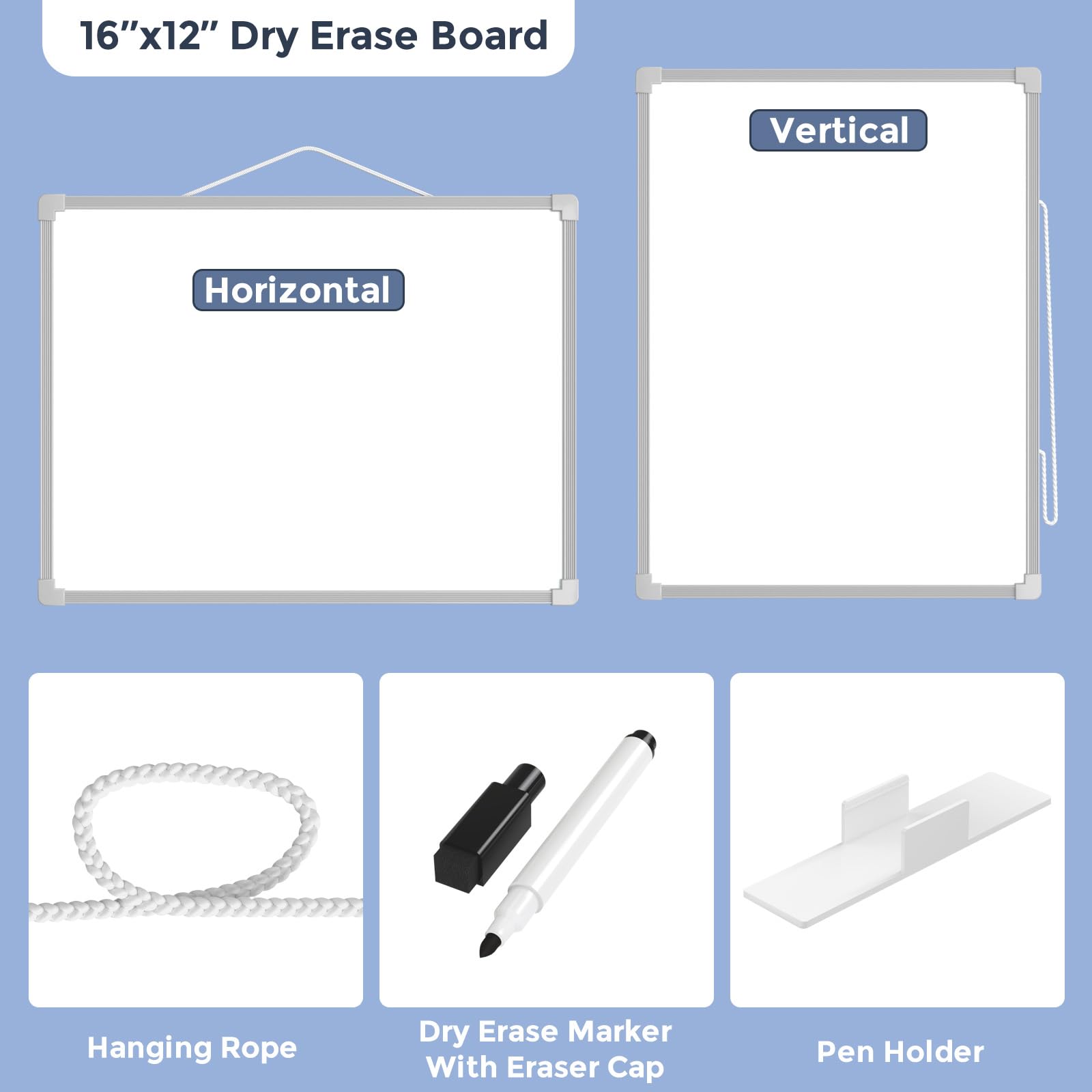 Snapklik.com : MaxGear Double-Sided Dry Erase Board For Wall, 16"x12 ...