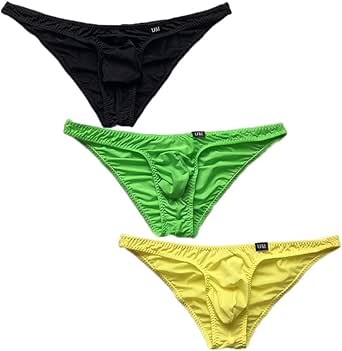 ADAHOP Men Briefs Breathable Ice Silk Bikinis Triangle Hip Briefs ...