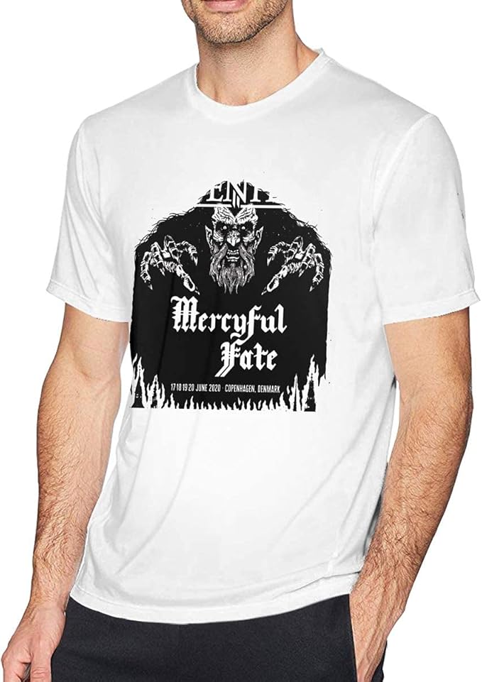 LLLL Mercyful Fate Men's Classic top Short Sleeve t-Shirt White 5X ...