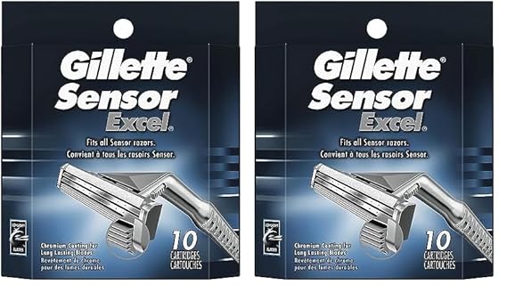 Amazon.com: Gillette Sensor Excel Men's Razor Blade Refills, 10 Count ...