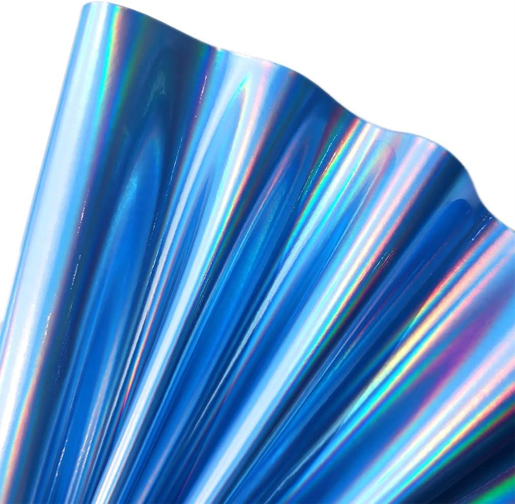 11.8"x53" Holographic Faux Leather Fabric, Mirror Reflective Vinyl for ...