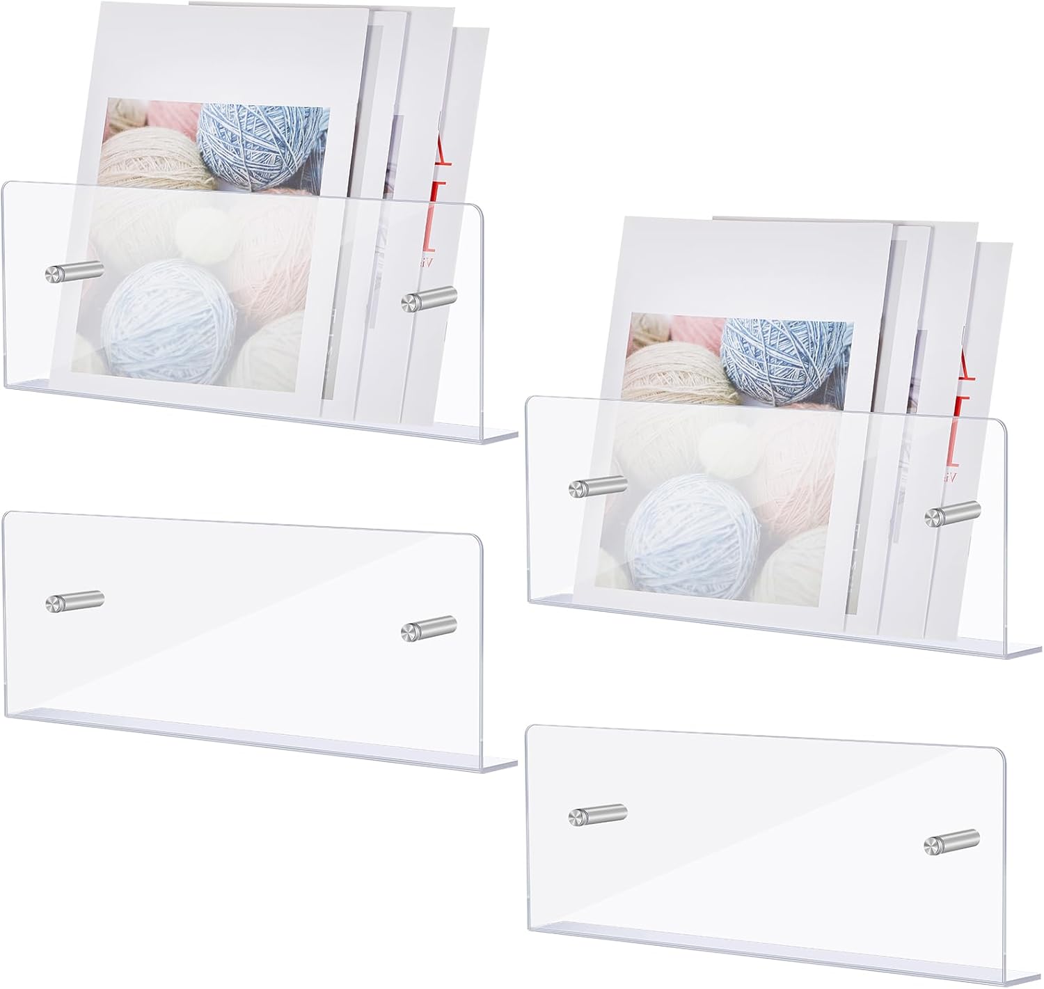 Amazon.com : Memorywuu 4 Pcs Acrylic Magazine Holder 16" Brochure ...