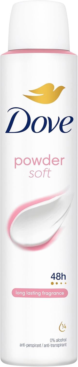 Dove Powder Soft Women's Antiperspirant Deodorant Body Spray for 48 ...