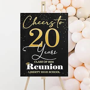 Amazon.com : Personalized 50th Class Reunion Welcome Sign, Cheers To 20 30 40 50 Years Class ...
