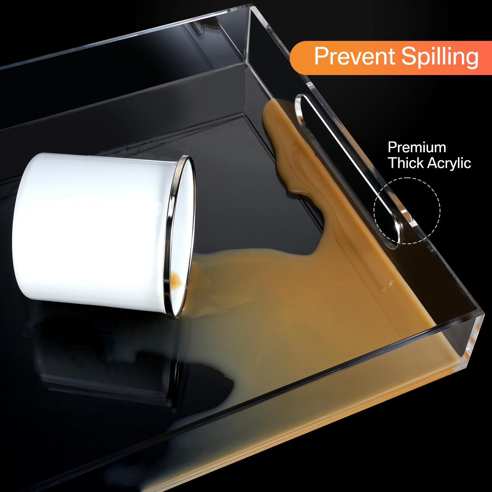 Sintuff 5 Pcs Set of Acrylic Serving Trays Clear Decorative Trays with ...