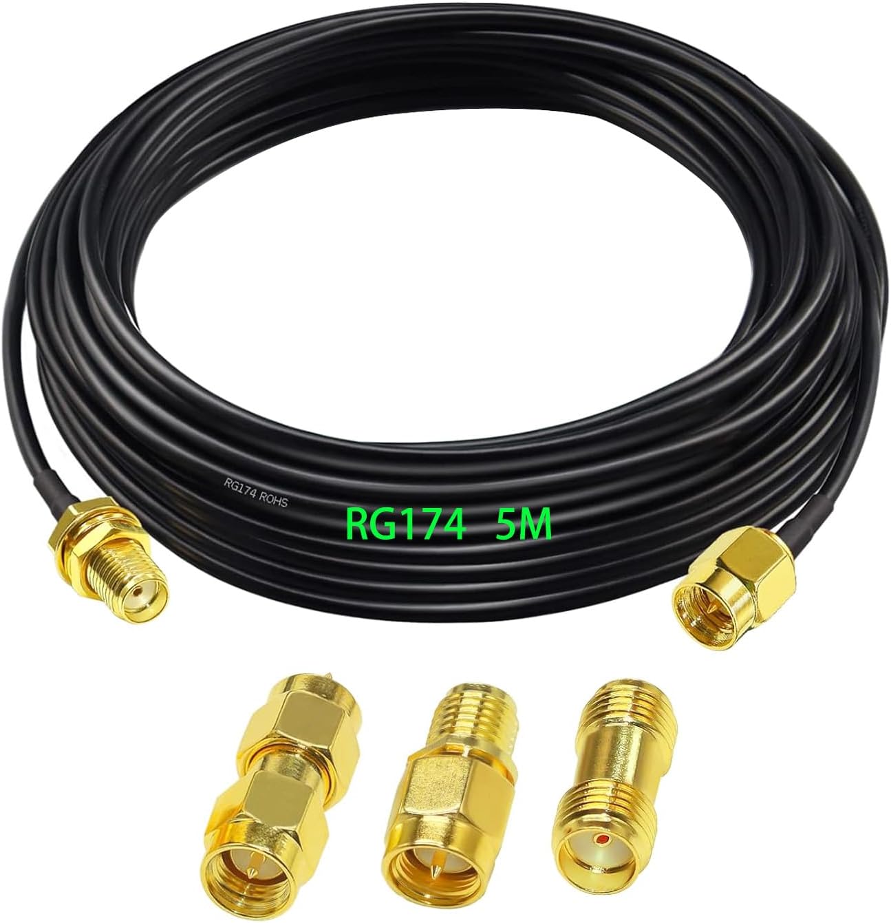 Amazon | GTIWUNG WIFIアンテナ RP-SMA 延長ケーブル RG174 SMA オス - SMA メス RP-SMA オ ...