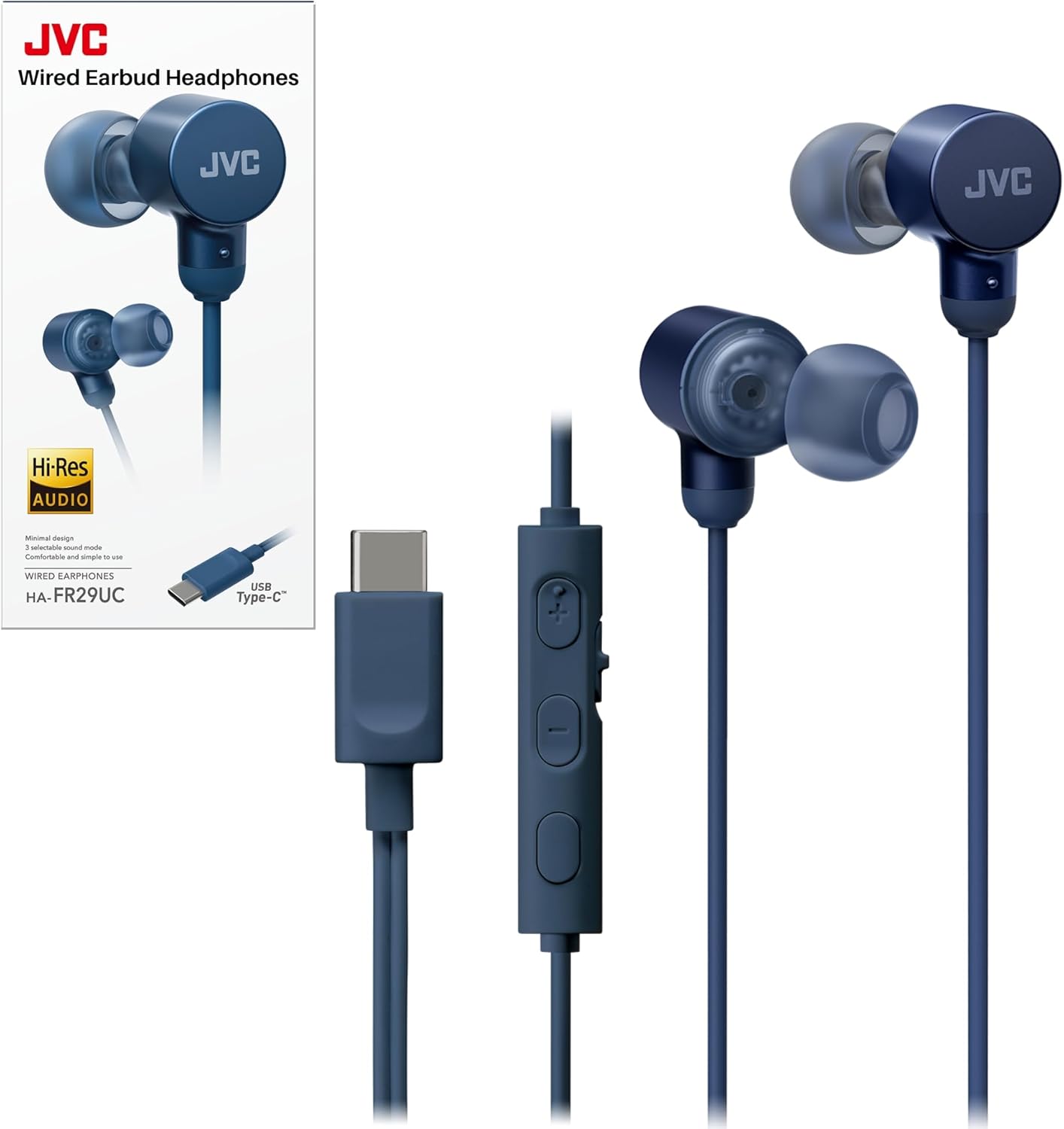Amazon.com: JVC Wired USB-C Earbuds - Noise Isolation - DAC - Hi-Res Audio - Built-in Mic with ...