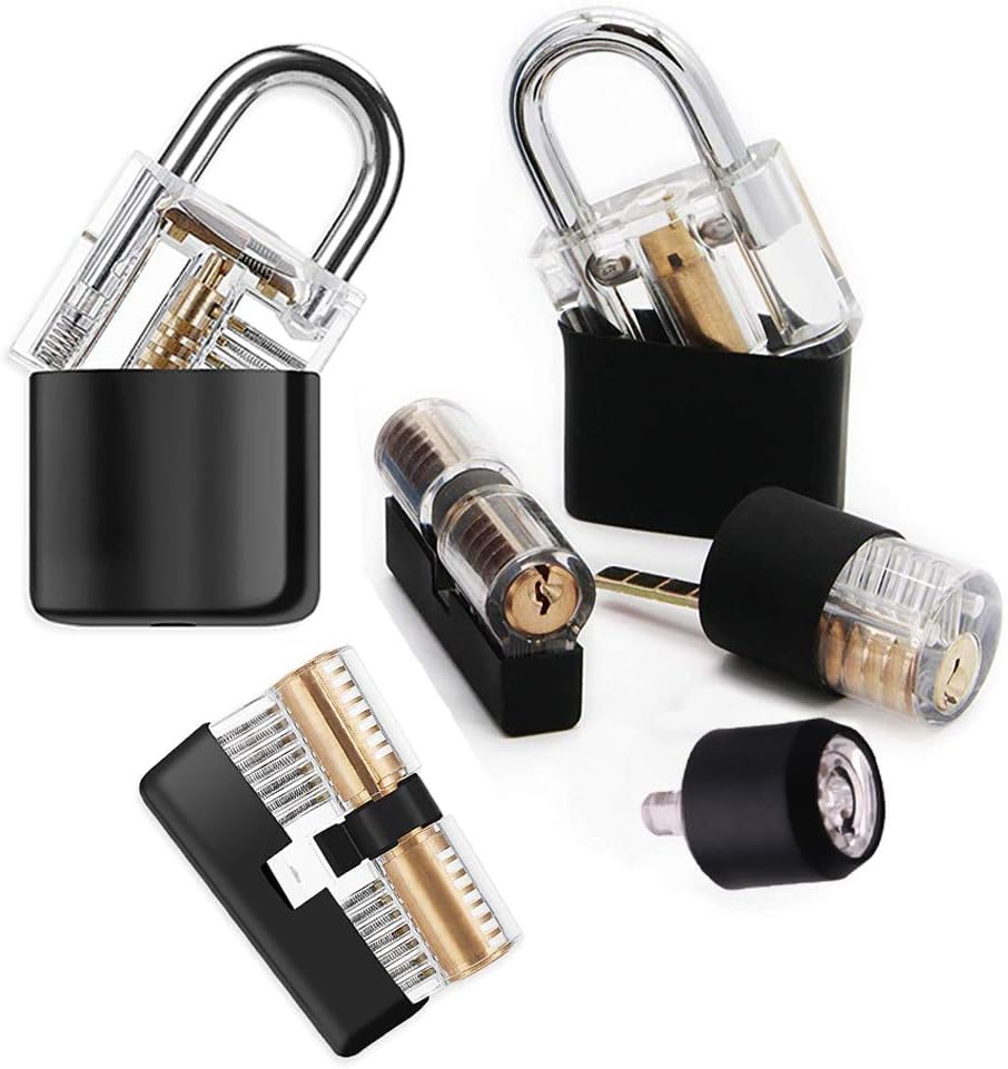 Loboo Idea 6 Pack Lockpick Training Padlocks with Black Lock Cover ...