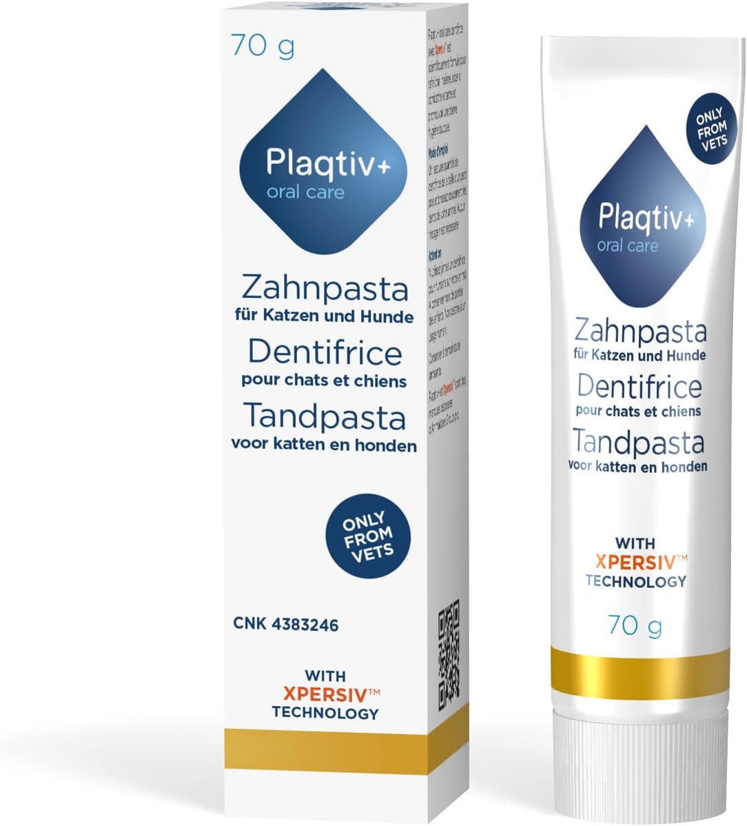 Plaqtiv+ Toothpaste, 70 g tube, care product for dogs and cats, can ...